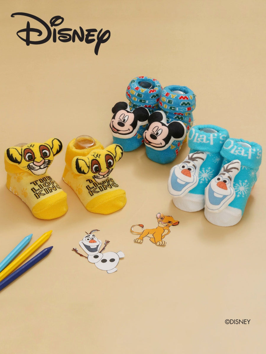 Yellow Bee Disney 3D Socks Trio – Simba, Mickey, and Olaf – Yellow Bee ...