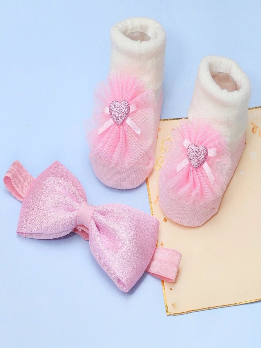 Yellow Bee Pink Ruffle Socks and Bow Headband Set for Babies – Yellow ...