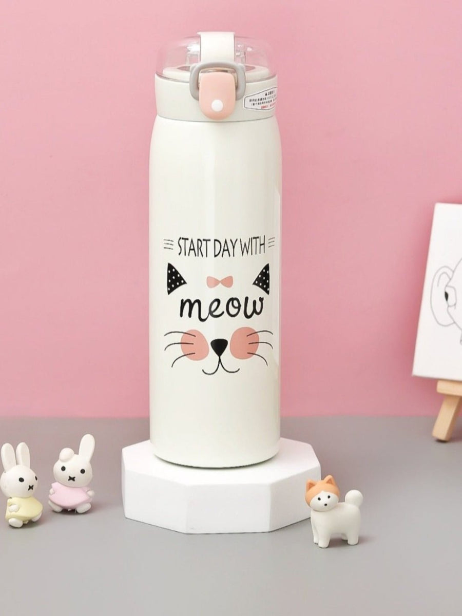 Stainlees Steel Cat Face Flask with with Double Lock, Off. – Yellow Bee ...